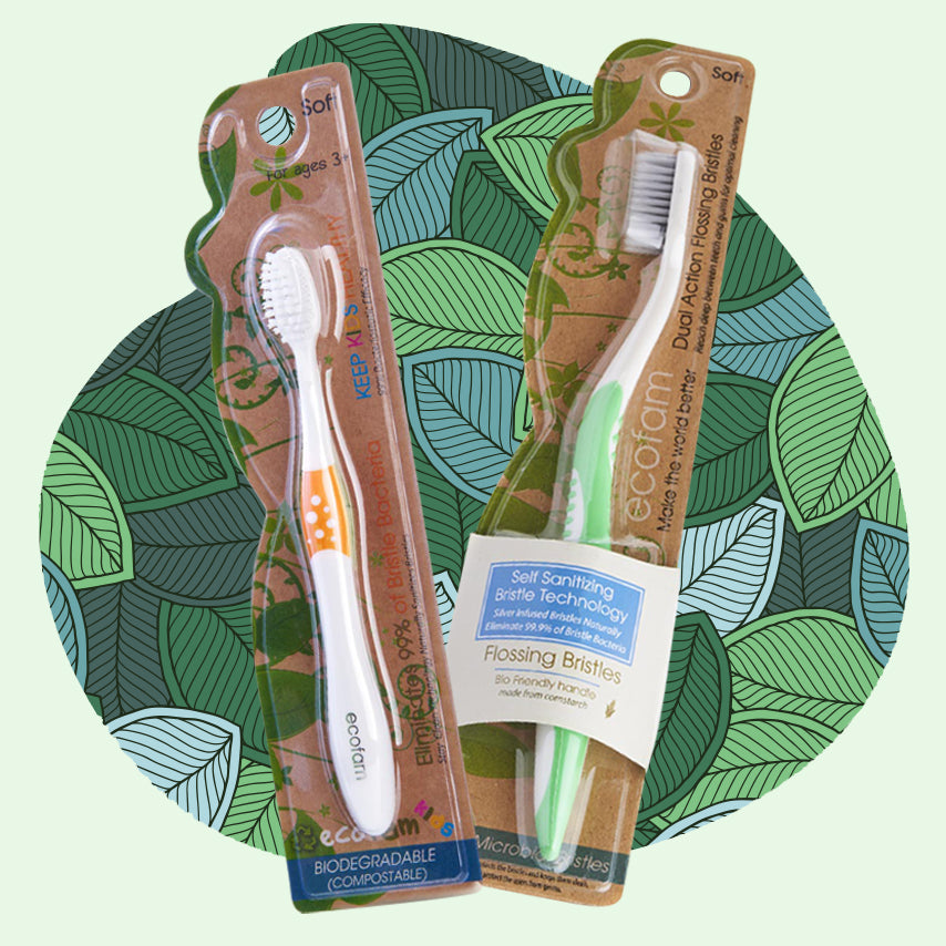 Compostable Toothbrush with Anti-Microbial Bristles – Ecofam